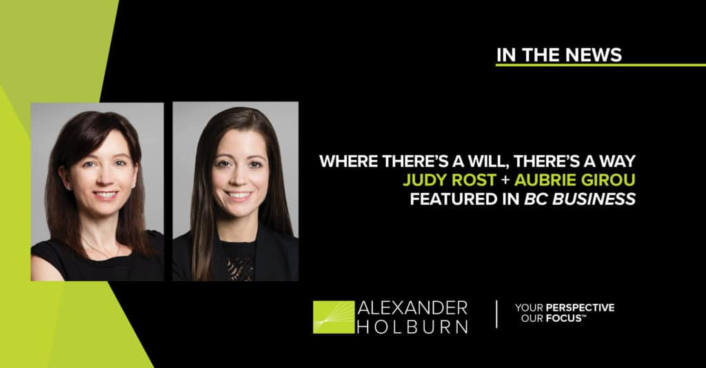 Judy Rost and Aubrie Girou featured in B.C. Business | Alexander ...